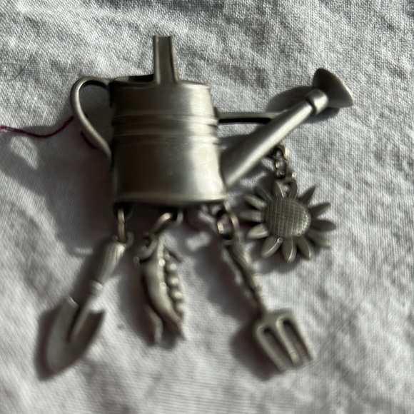 Jewelry | Vintage Watering Can Brooch Garden Tools Silver New | Poshmark